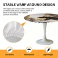 Bear Fishing Round Table Cover, Forest Stream Animals Sunset Waterproof ...
