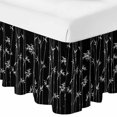 Black Bamboos Bed Skirt Queen Size 16 Inch Drop, Minimalist White ...