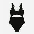 Zaroyeax Girls 1 Piece Solid Color Swimsuit Cute Cut Out Bathing Suit