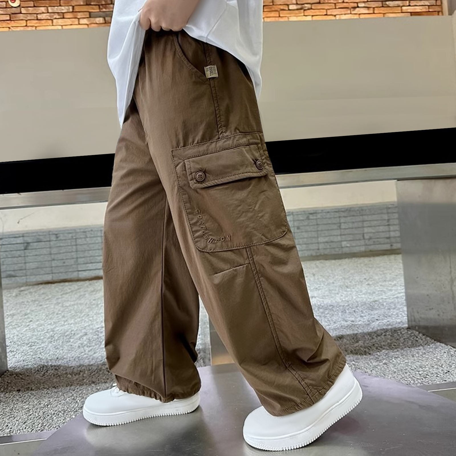 Click here for Uublik Cargo Pants Boys Girls 5-16 Years Elastic W... prices