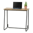 IRIS USA Modern Computer Office Desk Table with Matte Black Steel Frame ...