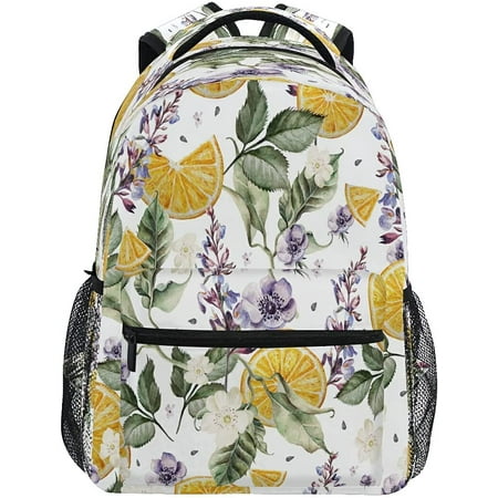 Lemon Lavender Backpacks Travel Laptop Daypack School Bags for Teens ...
