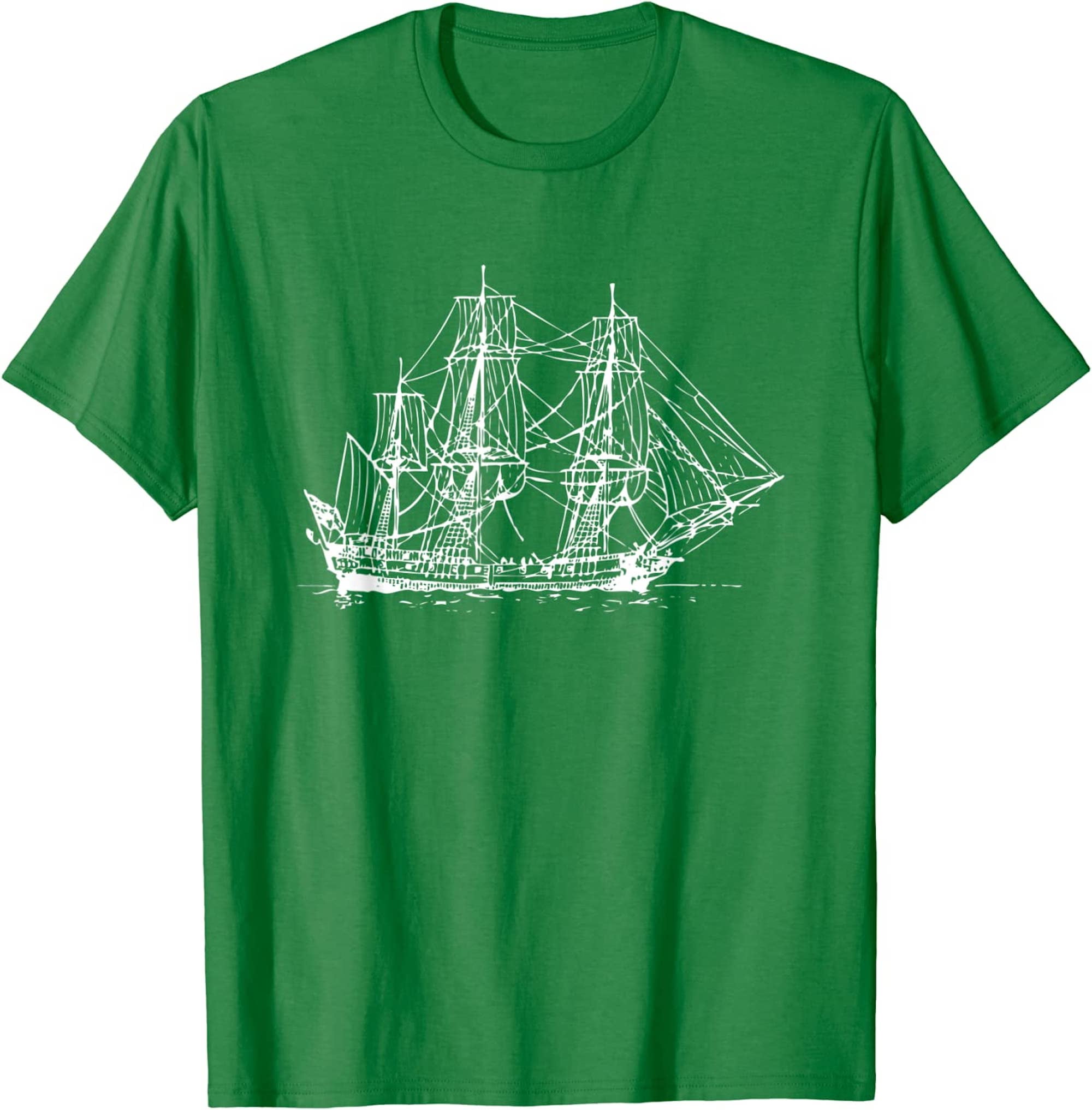 Sailing Pirate Ship Boat In The Water Hand Drawn Vessel Sail T Shirt sailing-pirate-ship-boat-in-the-water-hand-drawn-vessel-sail-t-shirt