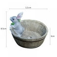 Rabbit in a Wooden Tub Resin Planter Cute Bunny Flower Pot Home Garden ...