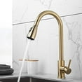 Brushed Gold Kitchen Faucet, Single Handle Pull Out Kitchen Tap Single ...