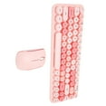 Keyboard Mouse Combo 2 4ghz Wireless Cute Retro 68 Round Keycaps 3 Dpi