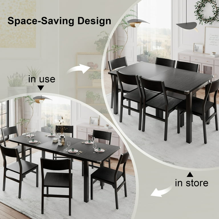 4 6 Person Extendable Dining Table Welwick Designs Mid Century Modern