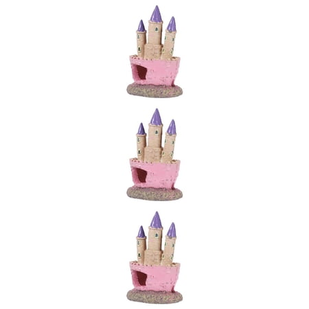 maskred 1/2/3 Pink Castle Fish Cave Aquarium Ornament Fish Tank ...