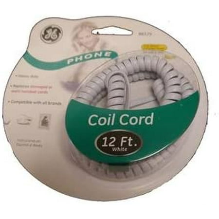 GE TL86175 Coil Phone Cord, 12 Ft., White | Walmart Canada