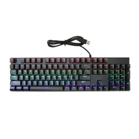 104 Keys Keyboard, Ergonomic Metal Panel Fade Blue Switch ...