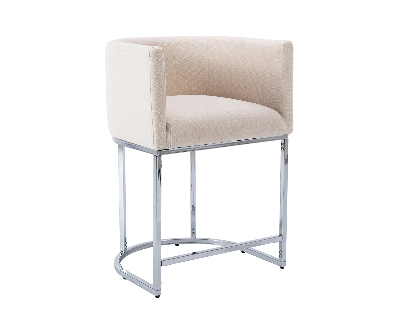 Guyou 24" Modern Linen Counter Height Bar Stool, Upholstered Bucket ...