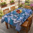 Boho Abstract Flower Pattern Table Cloth 52x70in, Waterproof Rectangle ...