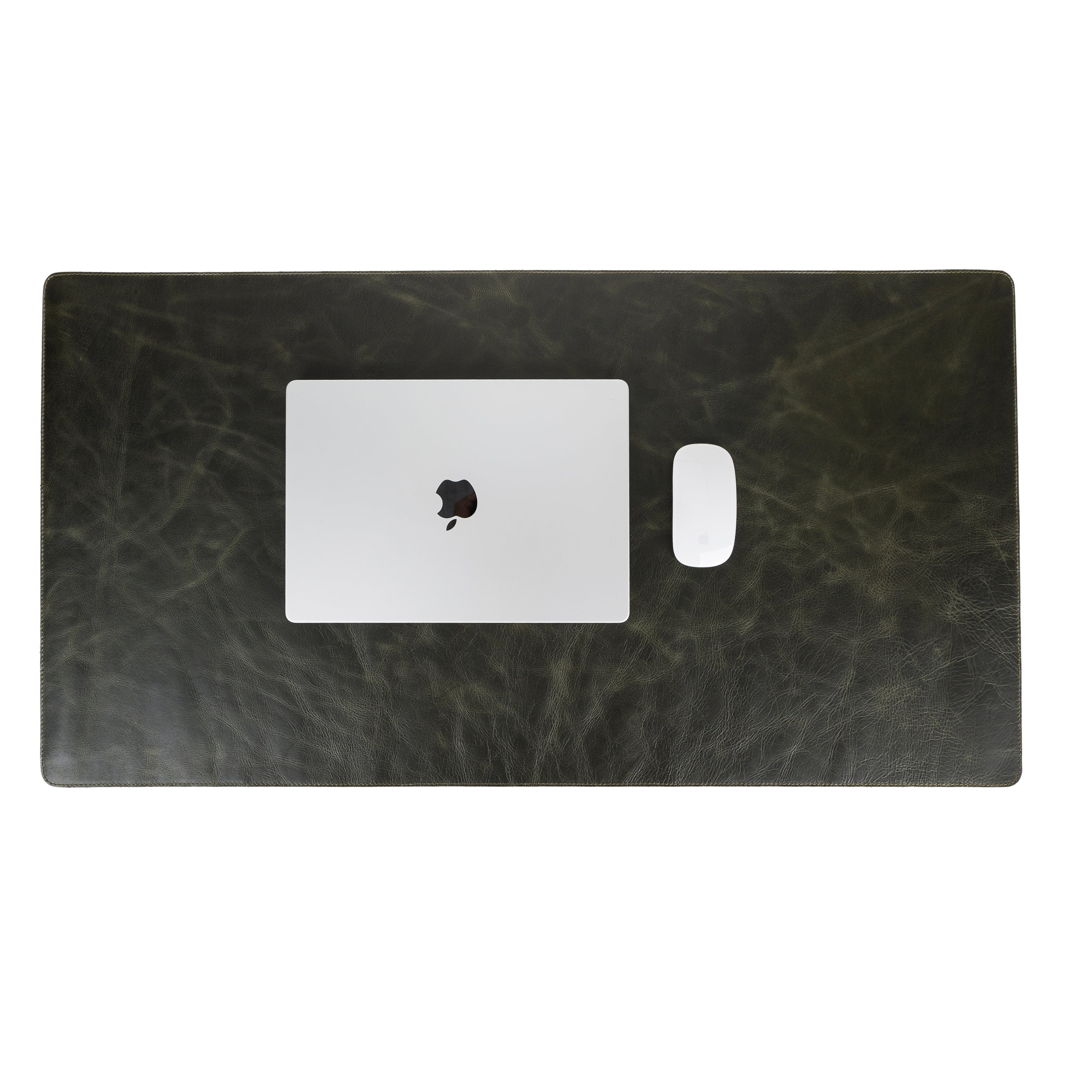 DelfiCase Genuine Dark Green Leather Deskmat, Computer Pad, Office Desk ...