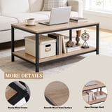 HomGarden Industrial Style Rectangle Wood Coffee Table with Metal ...