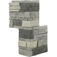 GenStone Faux Stacked Stone Flat Column Cap 23" x 23" x 2" in Arctic ...