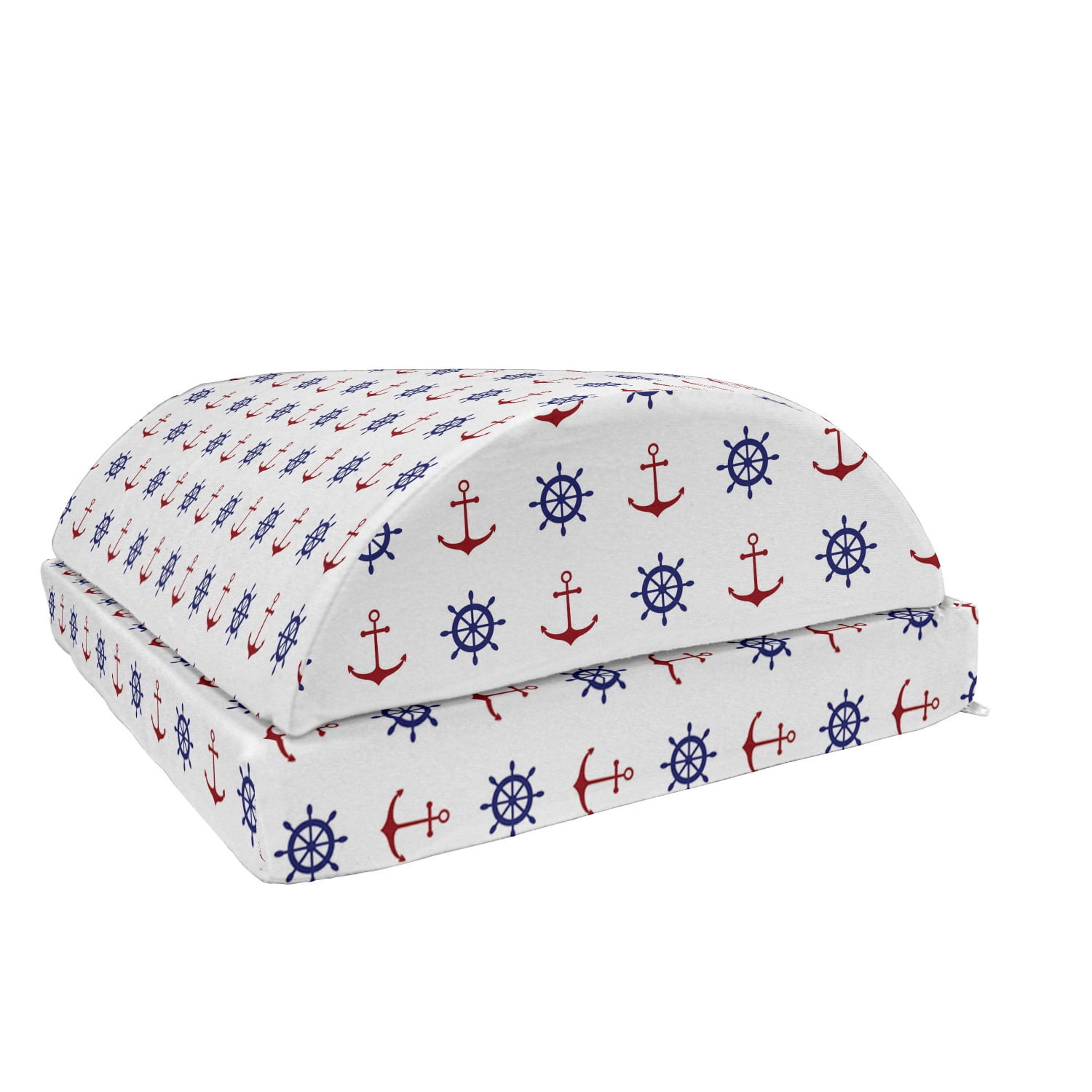 Anchor Foot Rest, Maritime Design Anchors and Ship Wheels on the White ...