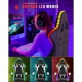 Bigzzia Kids Ergonomic PU Leather Gaming Chair with LED Lights and ...