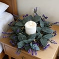 8.7 Inch Candle Rings Wreaths,Artificial Lavender Wreath,Center Spring ...