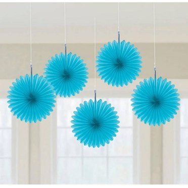 Royal Blue Mini Hanging Fan Decoration (5 Count) - Walmart.com