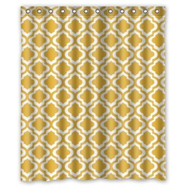 ARTJIA Modern Arrow Fletching Pattern Mustard Yellow Bathroom Shower ...