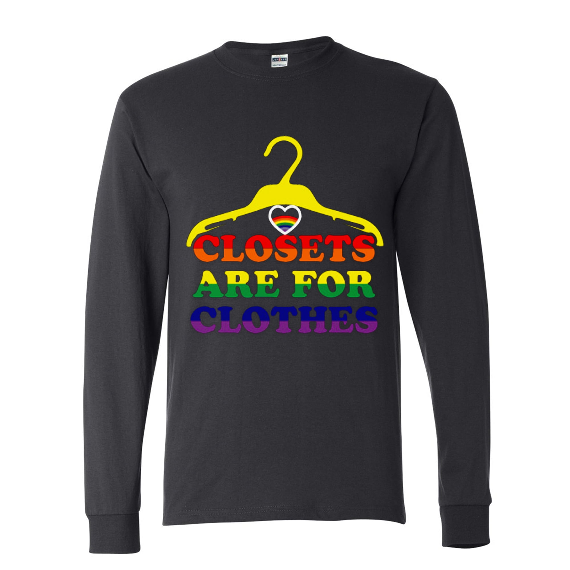 Closets Are For Clothes Lgbt Rainbow Pride Mens Long Sleeves Charcoal