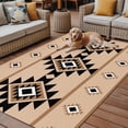 Aztec Triangle Pattern Outdoor Rug, Brown Black Western Tribal Non-Slip ...