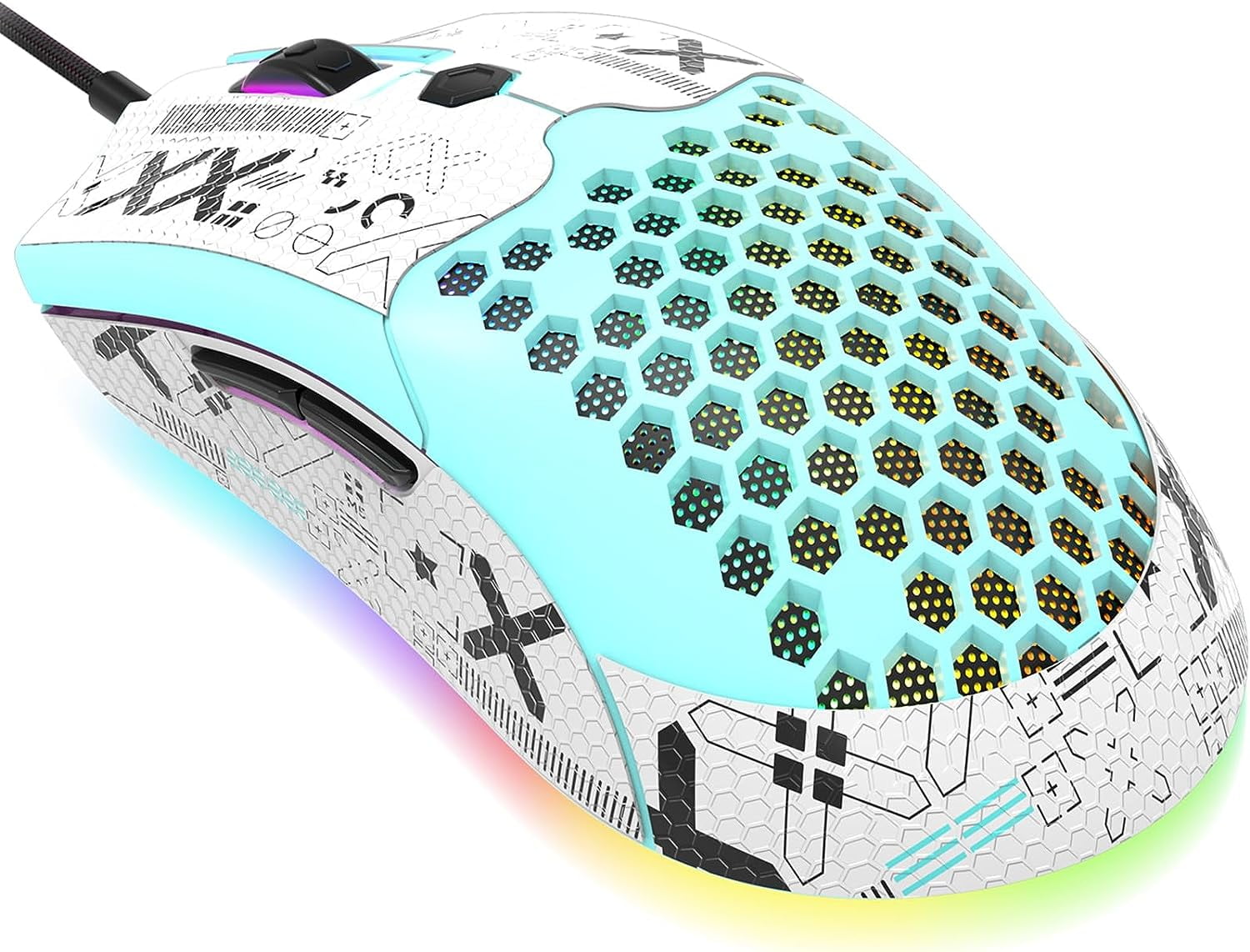 ZIYOULANG M5 Pro Ultralight Wired Gaming Mouse, Lightweight Honeycomb ...