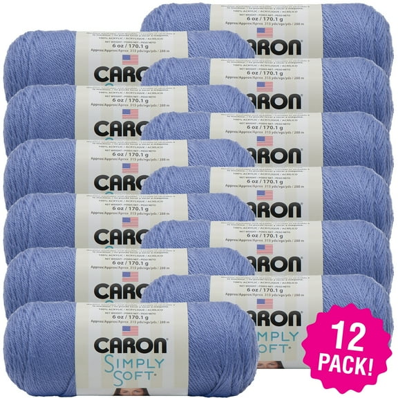 Caron Simply Soft Solids Yarn - Soft Blue, Multipack of 12 - Walmart.com