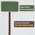 60.6-inch solid wood tripod floor lamp, with 15.7-inch large linen ...