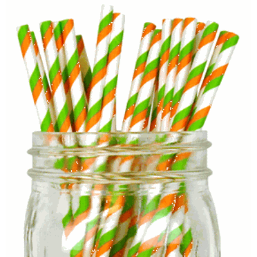 Just Artifacts 100pcs Decorative Striped Paper Straws (Striped, Light ...