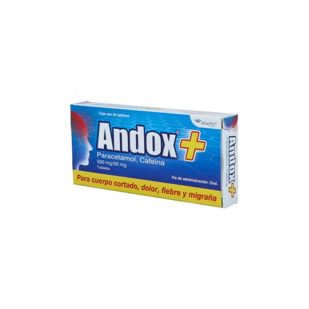Andox 500 Mg/50 Mg Caja Con 20 Tabletas Andox SOBRES | Walmart en línea