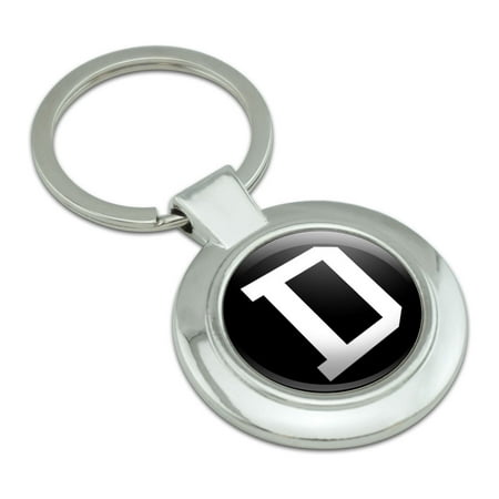 Graphics and More - Letter D Initial Black White Classy Round Chrome ...