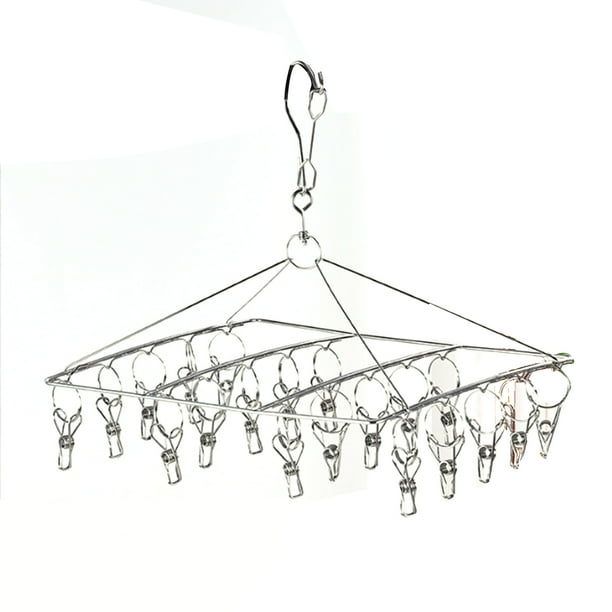 Multi Clip Hanger,Clothes Drying Hanger Stainless Sock Drying Hanger ...