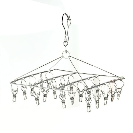 Multi Clip Hanger,Clothes Drying Hanger Stainless Sock Drying Hanger ...