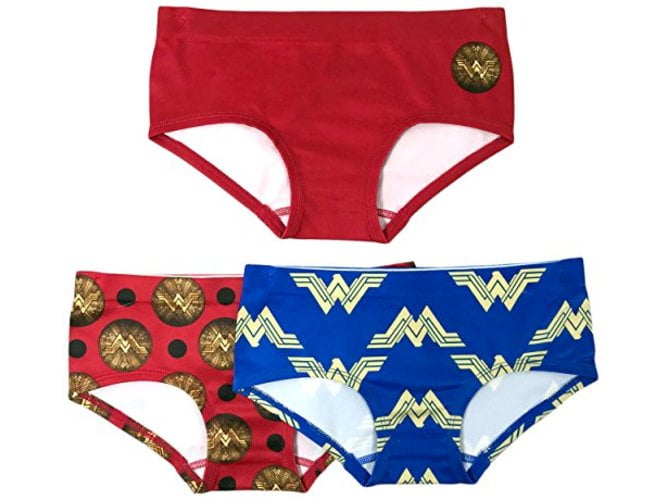 DC Comics Girls' Big 3-Pack Wonder Woman Seamless Hipster Underwear ...