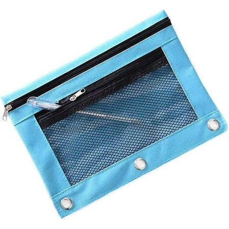 Z B5 Size Double Zipper 2 Pocket Pencil Bag, Transparent Mesh File ...