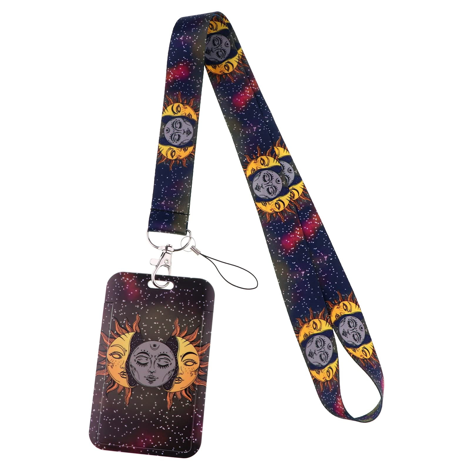 Black Moon Sun Goddess Badge Holder Lanyard Cool Gothic Keychain ...