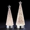 Cube Swirl Trees LED Cool White 14 inch Acrylic Holiday Figurines Set ...