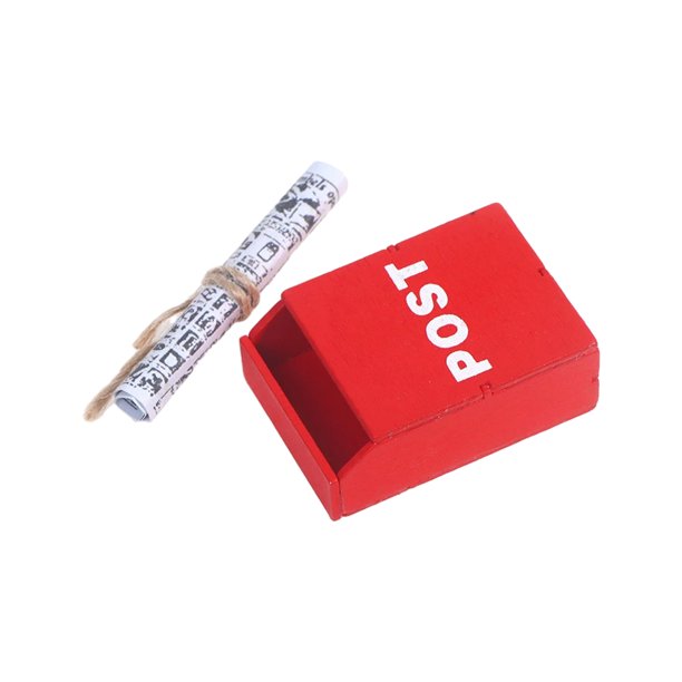 Ruiboury Adorable Miniature Wood Postbox Mailbox Realistic Miniatures ...