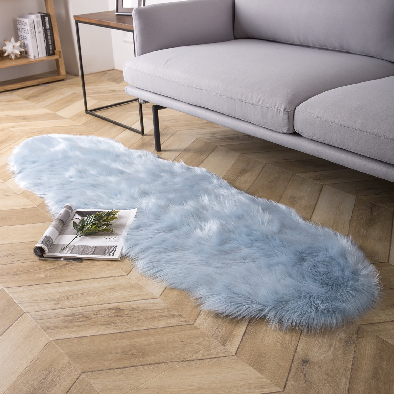 Deluxe Soft Faux Sheepskin Fur Series Decorative Indoor Area Rug 2 x 6 ...