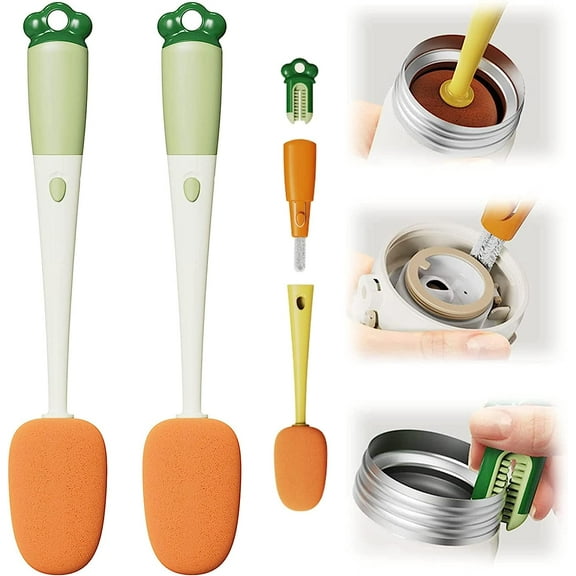 360 Flexible Silicone Bottle Brush 5 In 1 Function Cleaning Tool For ...