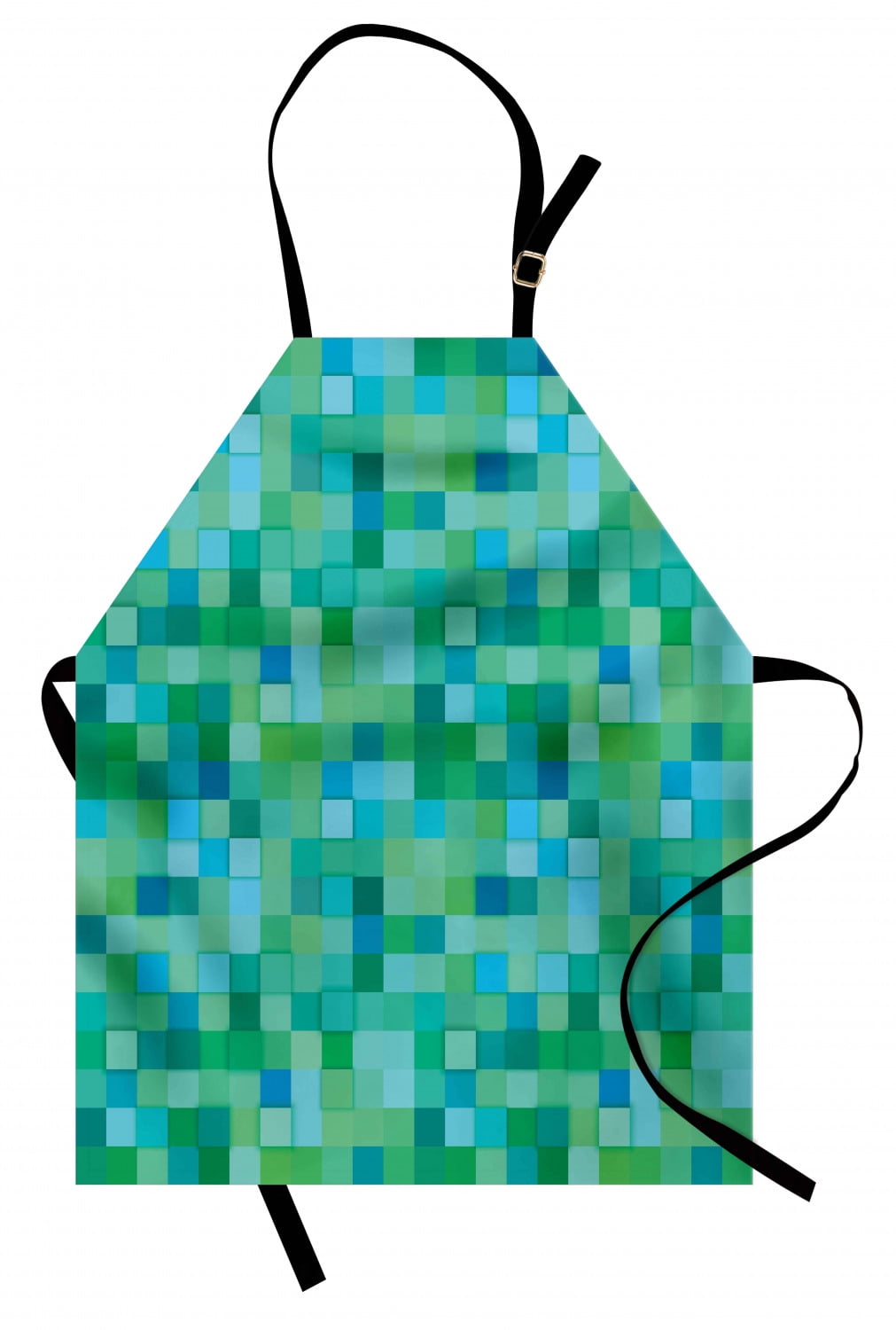 Teal Apron 3D Cube Pattern Abstract Squares Vibrant Colored Geometric ...