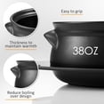 2 Pcs Korean Stone Pot Clay Cooking Pots with Tray Set 38 oz Ceramic ...
