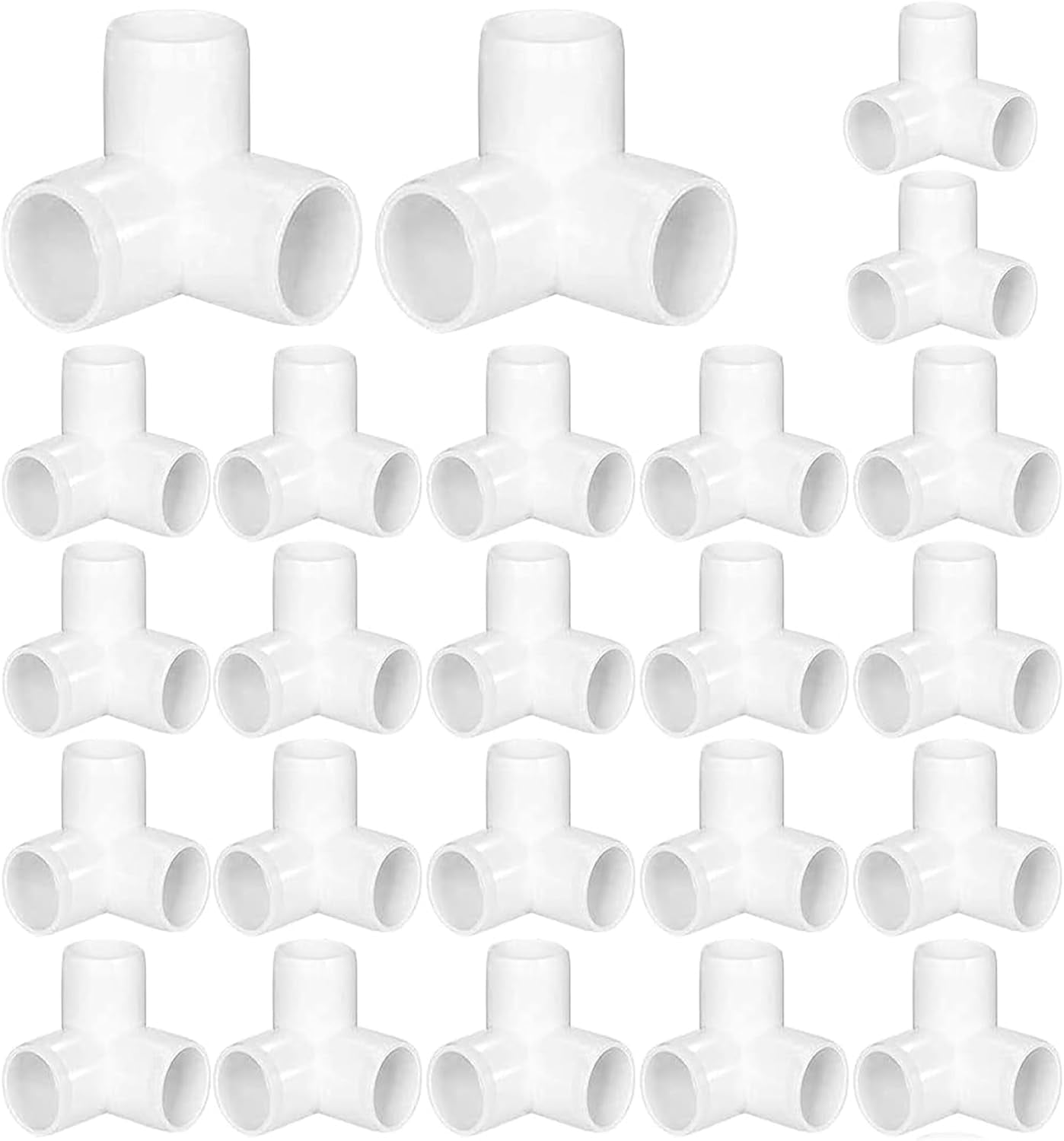 shiyou-24 Pack 3 Way Tee PVC Elbow Fittings Pipe 1/2 Inch, 3 Way PVC ...