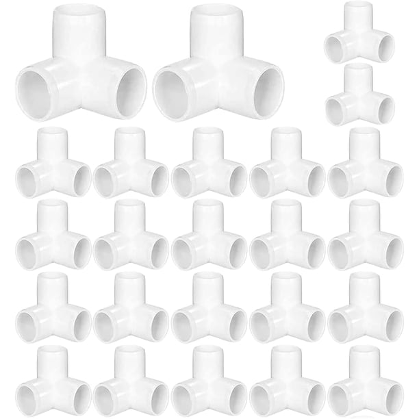 shiyou-24 Pack 3 Way Tee PVC Elbow Fittings Pipe 1/2 Inch, 3 Way PVC ...