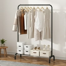 Safavieh Giorgio Chrome Wire Double Rod Clothes Rack with Casters ...