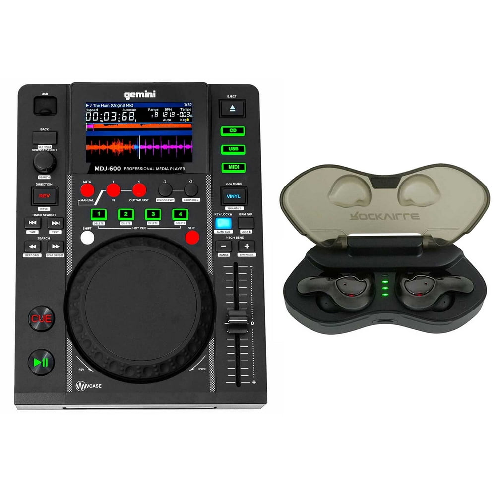Gemini MDJ-600 Single Tabletop USB/CD Media Player DJ MIDI Controller+Cyberbuds - Walmart.com ...