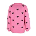 Heart Sweater for Women Cute Crew Neck Long Sleeve Valentines Sweaters ...