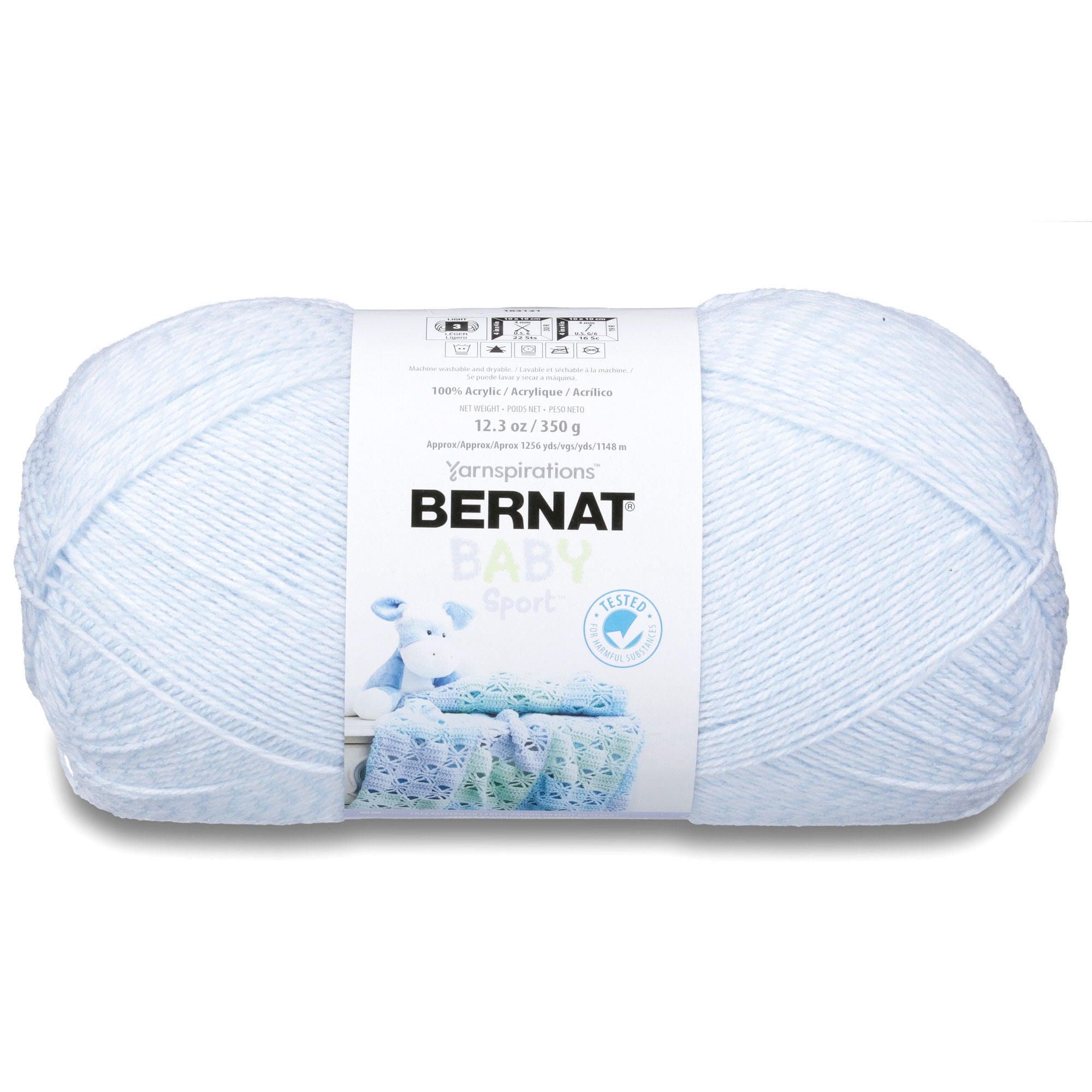 Bernat® Baby Sport™ #3 Light Acrylic Yarn, Baby Denim Marl 12.3oz/350g ...