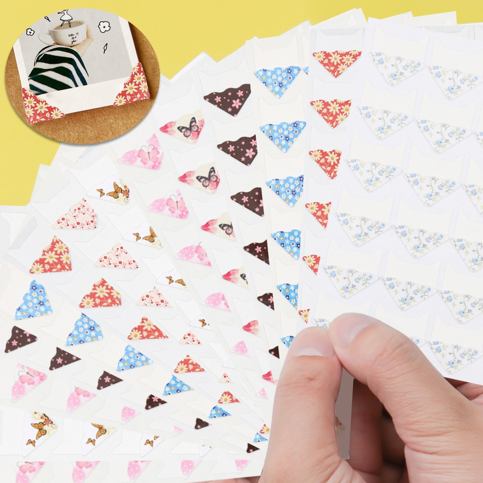 Waroomhouse Corner Stickers Waterproof Multifunctional DIY Paper Floral ...